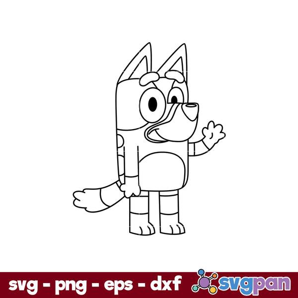Bluey Heeler Puppy Dog Outline SVG, Bluey SVG, Cartoon SVG File. – svgpan