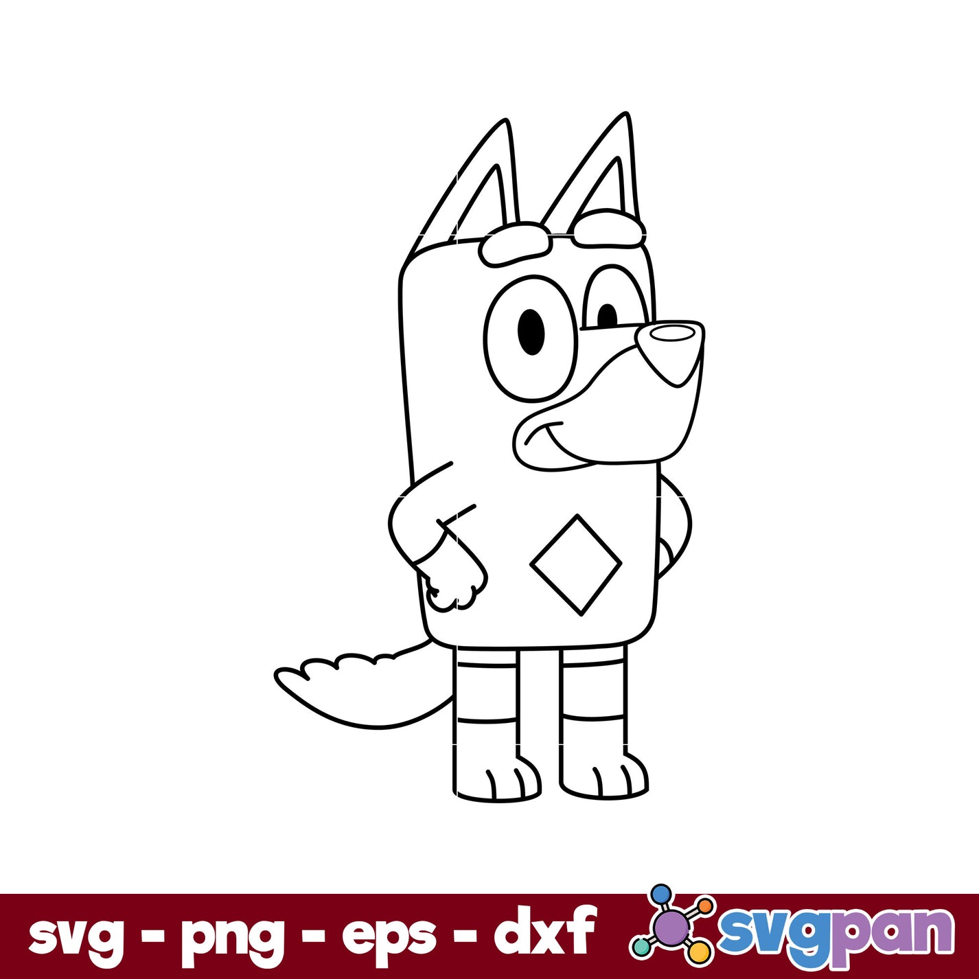 Rusty Bluey Outline SVG, Bluey SVG, Cartoon SVG PNG DXF EPS File. – svgpan