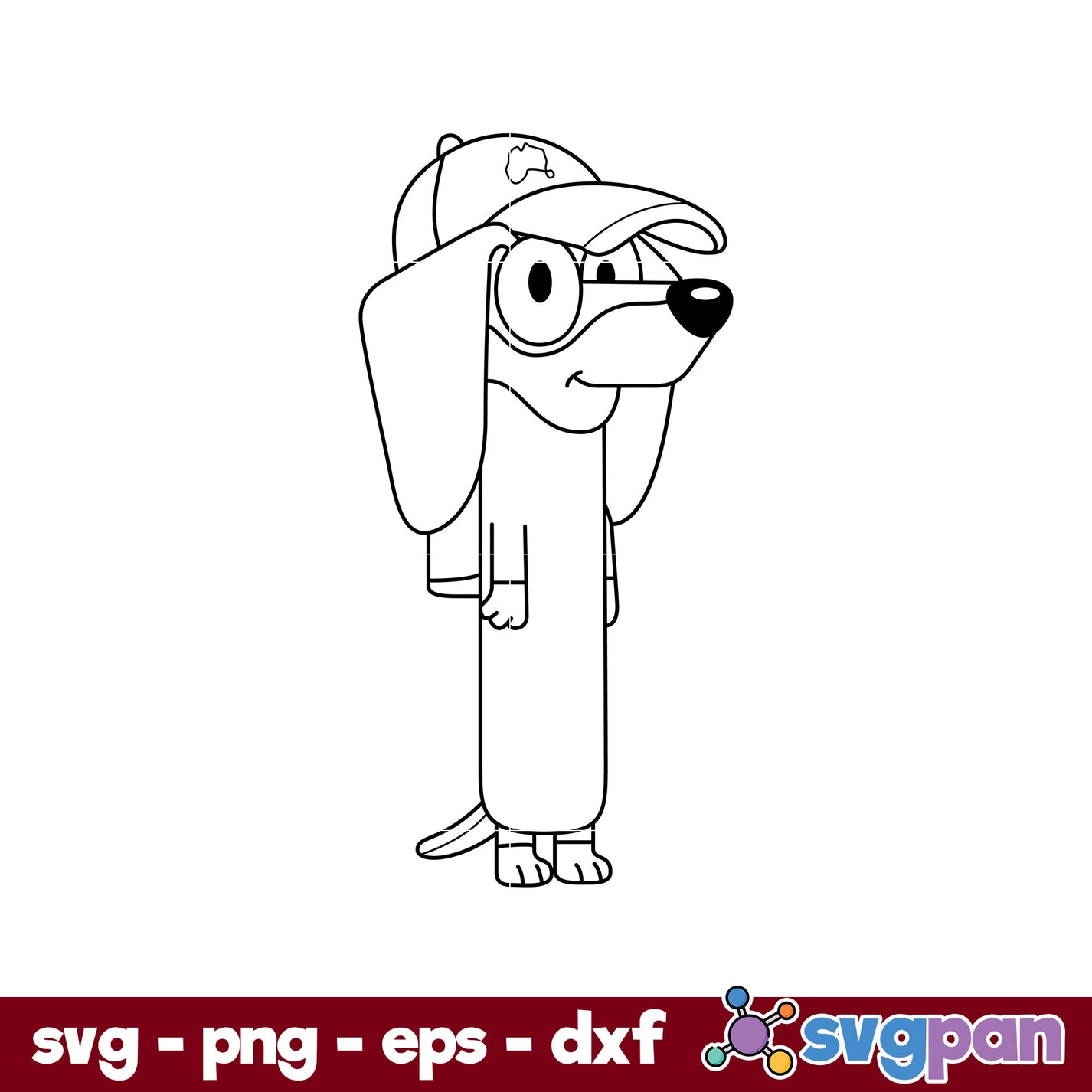 Snickers Outline SVG, Bluey Dog SVG, Cartoon SVG PNG DXF EPS File. – svgpan