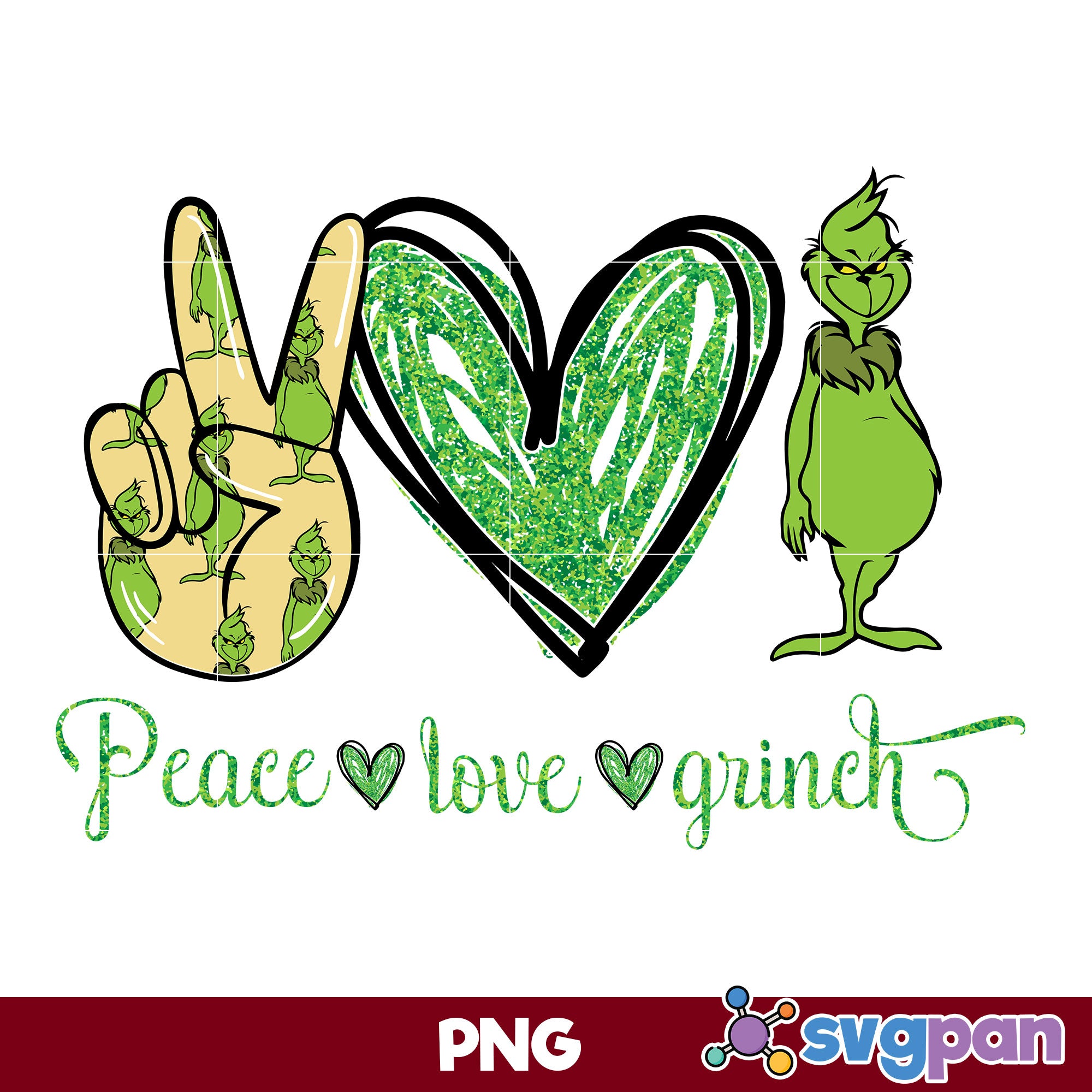 Peace Love Grinch PNG, Grinch Christmas PNG Digital File. – svgpan